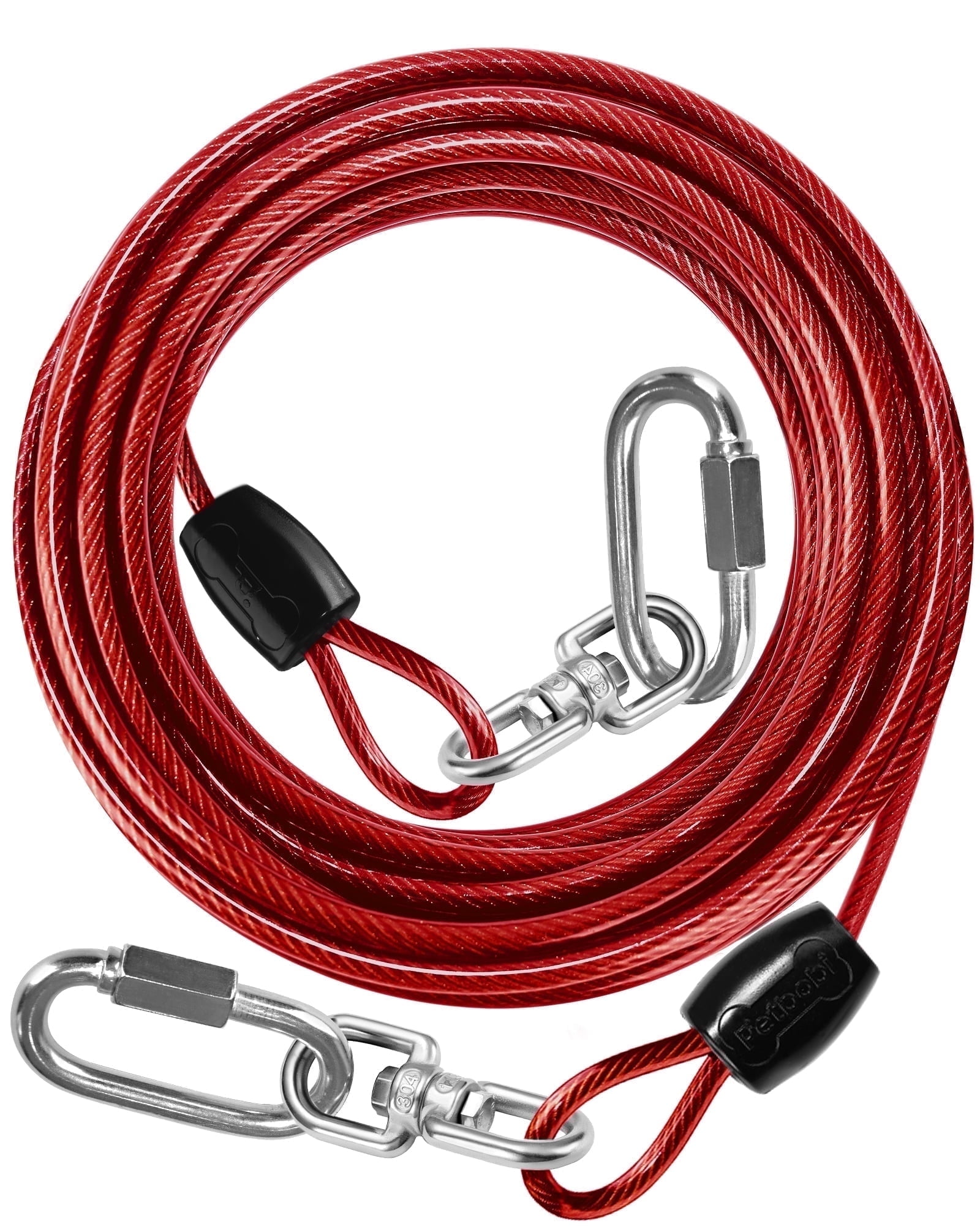 Petbobi Heavy Duty 30ft Dog Tie Out Cable for Large Dogs up to 300lbs ...