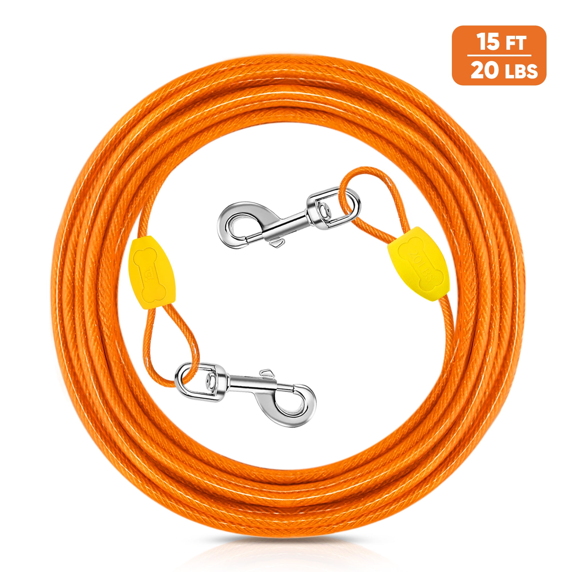 Petbobi Dog Tie Out Cable, 15ft Dog Runner for Yard Chew Proof PVC ...