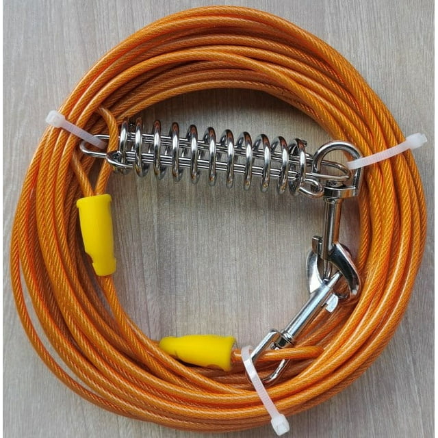 Petbobi Dog Tie Out Cable, 30ft Dog Runner for Yard Chew Proof Wire ...