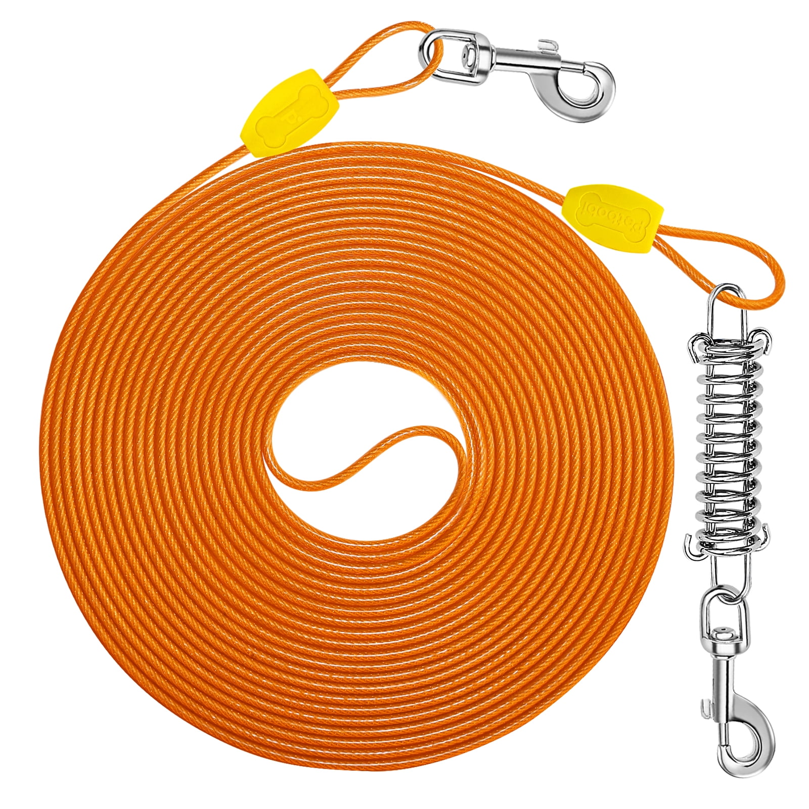 Petbobi Dog Tie Out Cable 40ft, Steel Wire Rope for Large Dogs up to ...