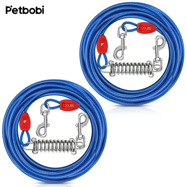 Petbobi 30FT Big Dog Tie Out Cable Chain for Dogs up to 120lbs with ...