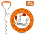 Petbobi Heavy Duty Dog Tie Out Cable & Anchor, 30ft Long Leash for ...