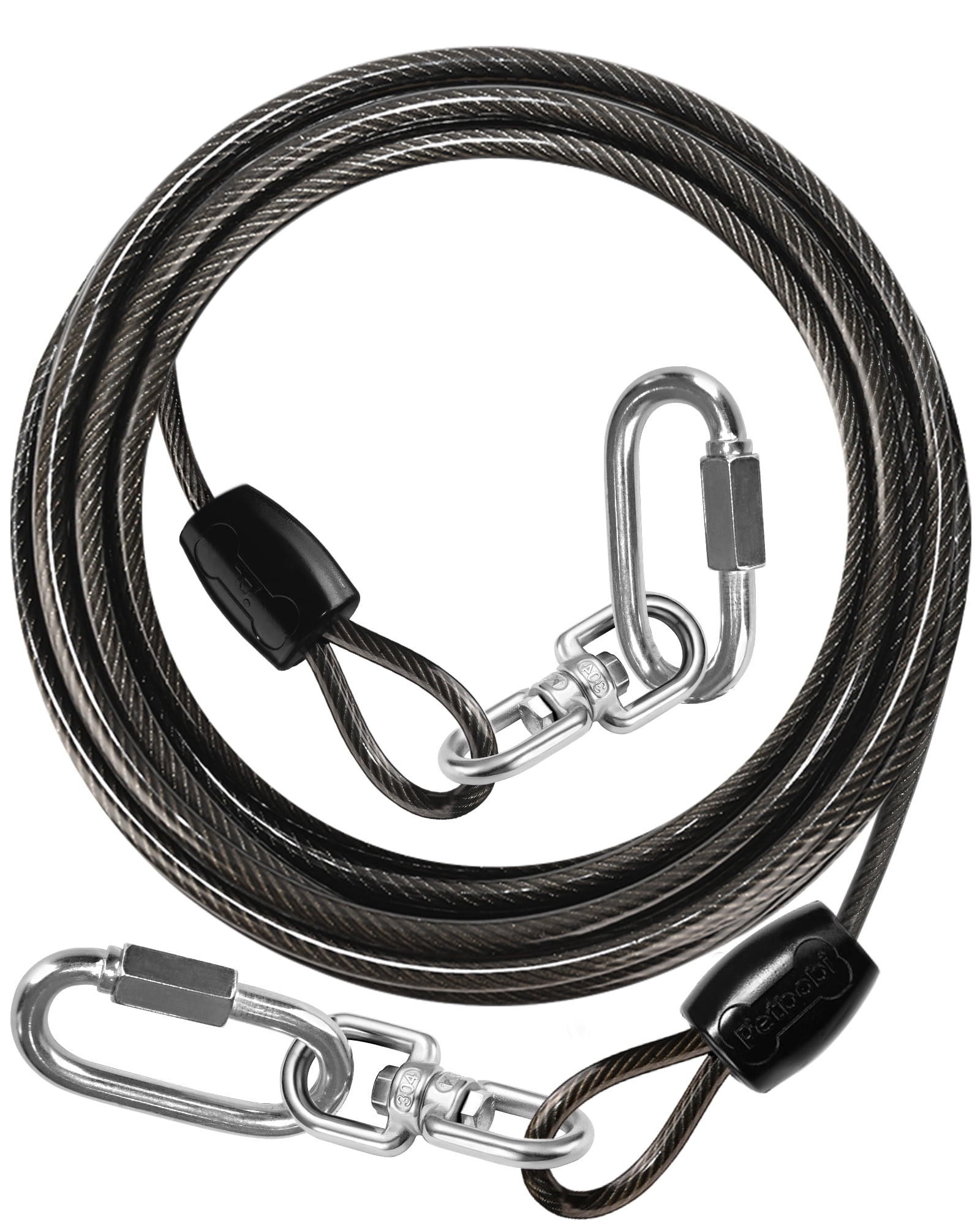 Petbobi Heavy Duty Dog Tie Out Cable 10ft Extra Strong Wire Cable for ...