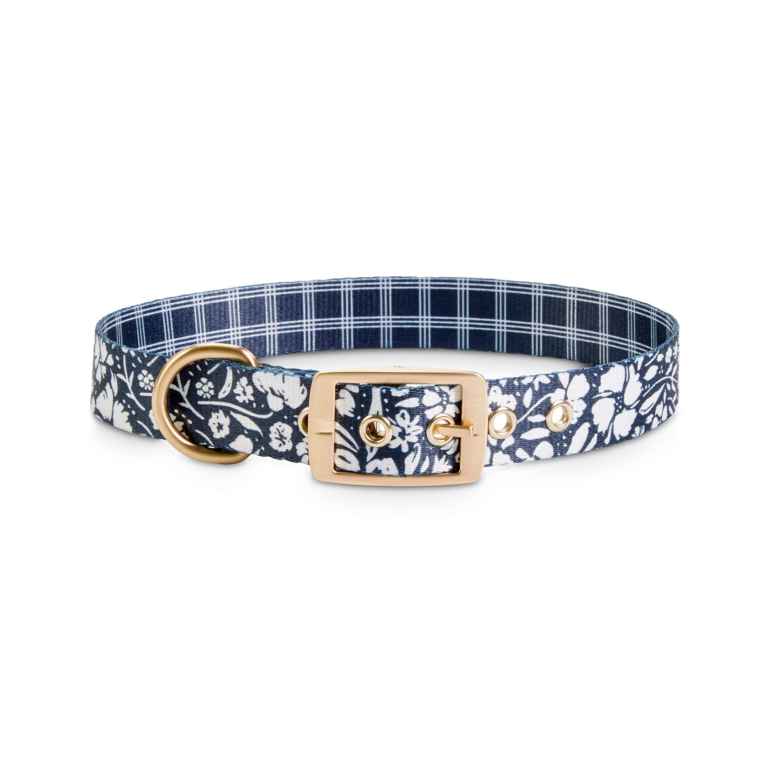 Petco Brand - Bond & Co. Black & White Floral & Plaid Reversible Dog ...