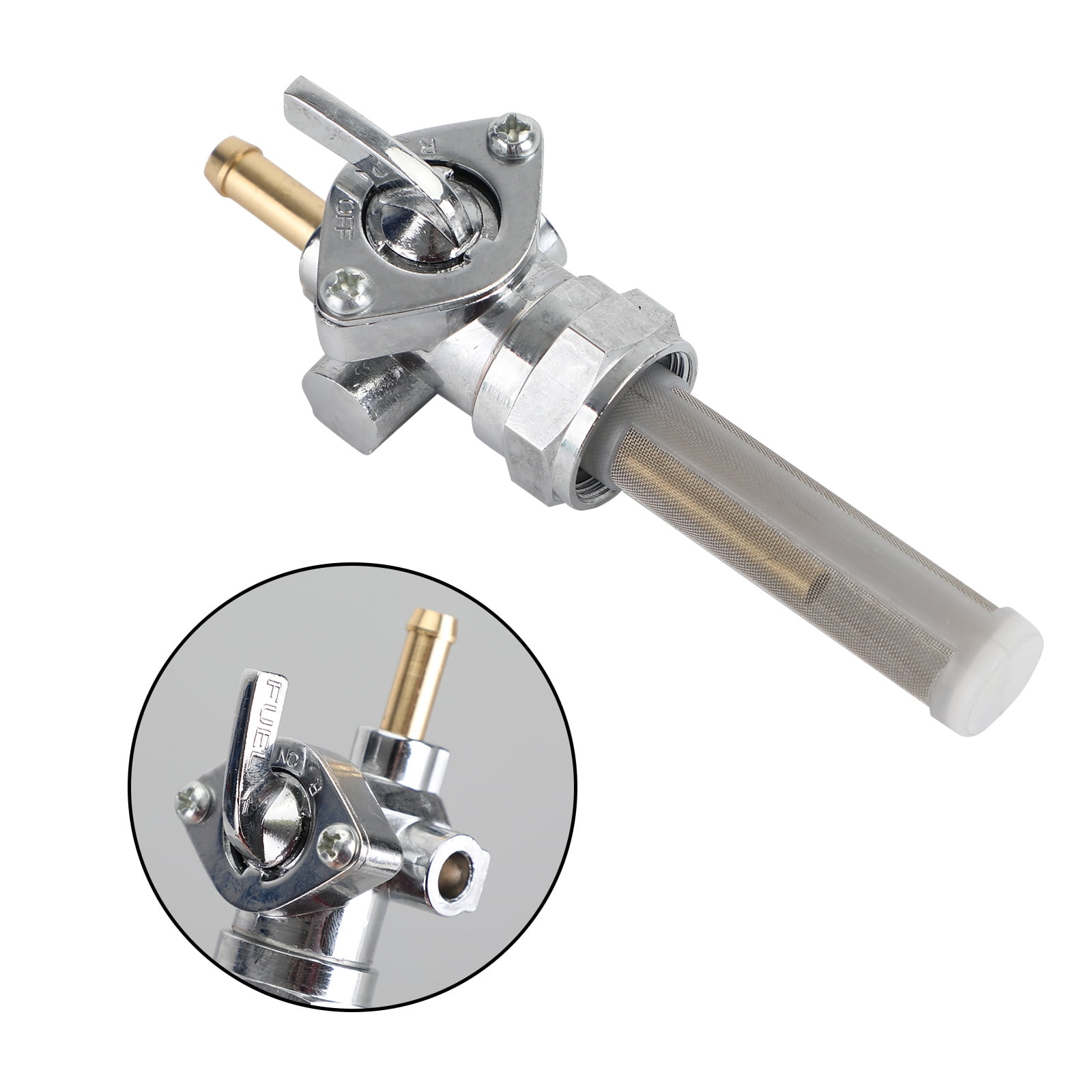 Petcock Fuel Valve Straight Outlet 22mm fit for Dyna Super Glide ...