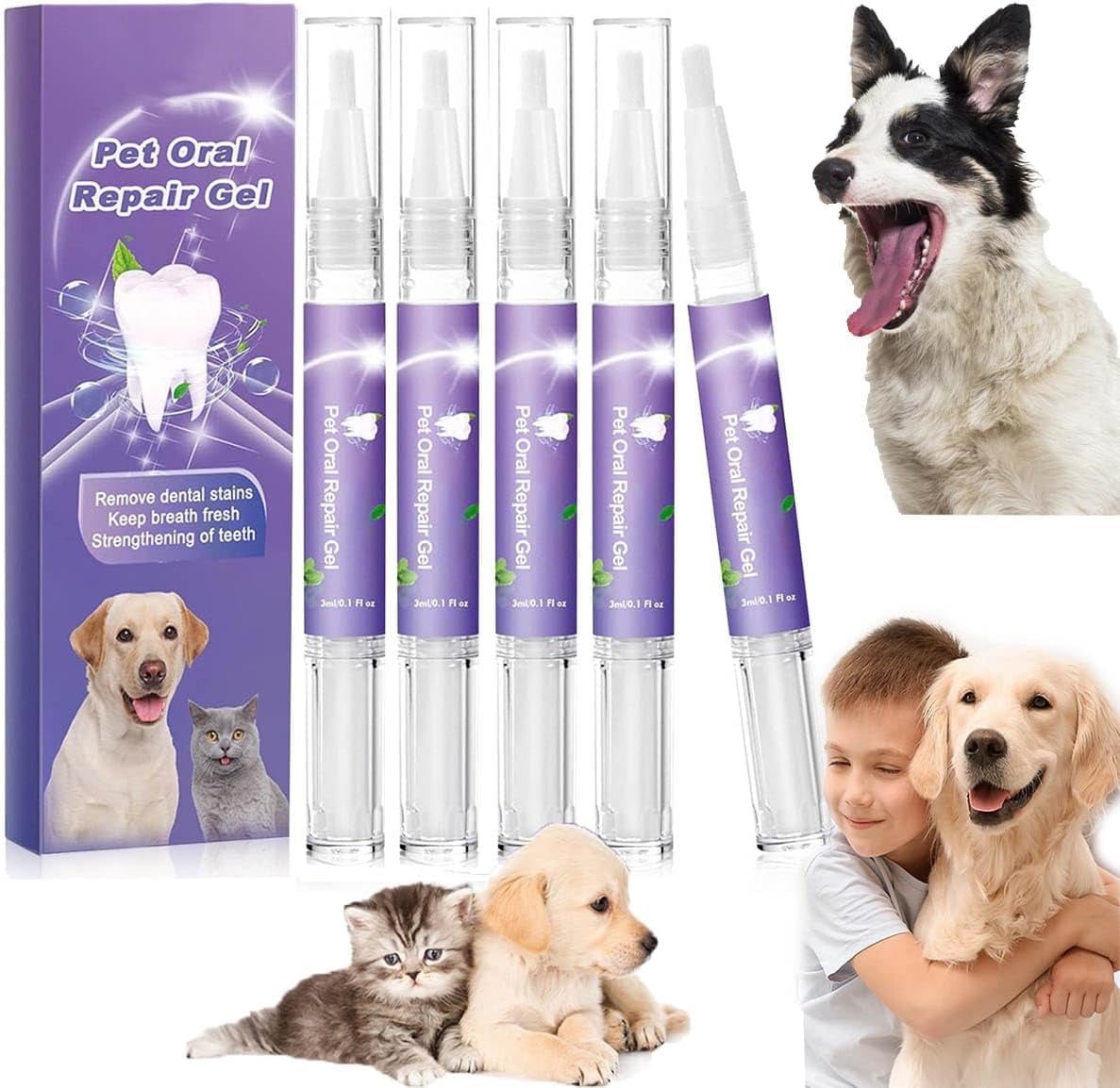 Petdentify Pet Oral Repair Gel,2/3/5 PCS Petdentify Toothbrush Pet Oral ...