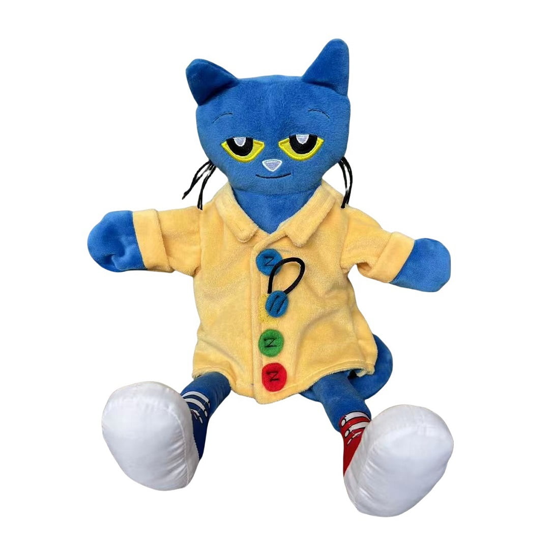 Pete Cat Anime Plush – Blue Smiling Kitty Stuffed Animal, Adorable Soft ...