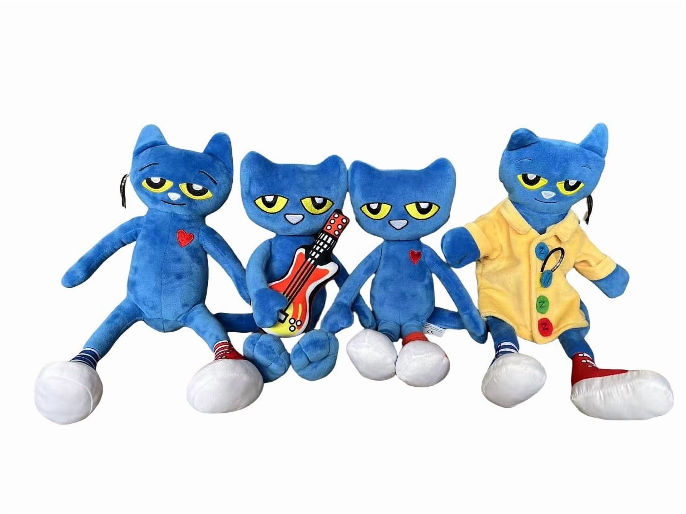 Pete Cat Anime Plush Blue Smiling Kitty Stuffed Animal, Adorable Soft ...
