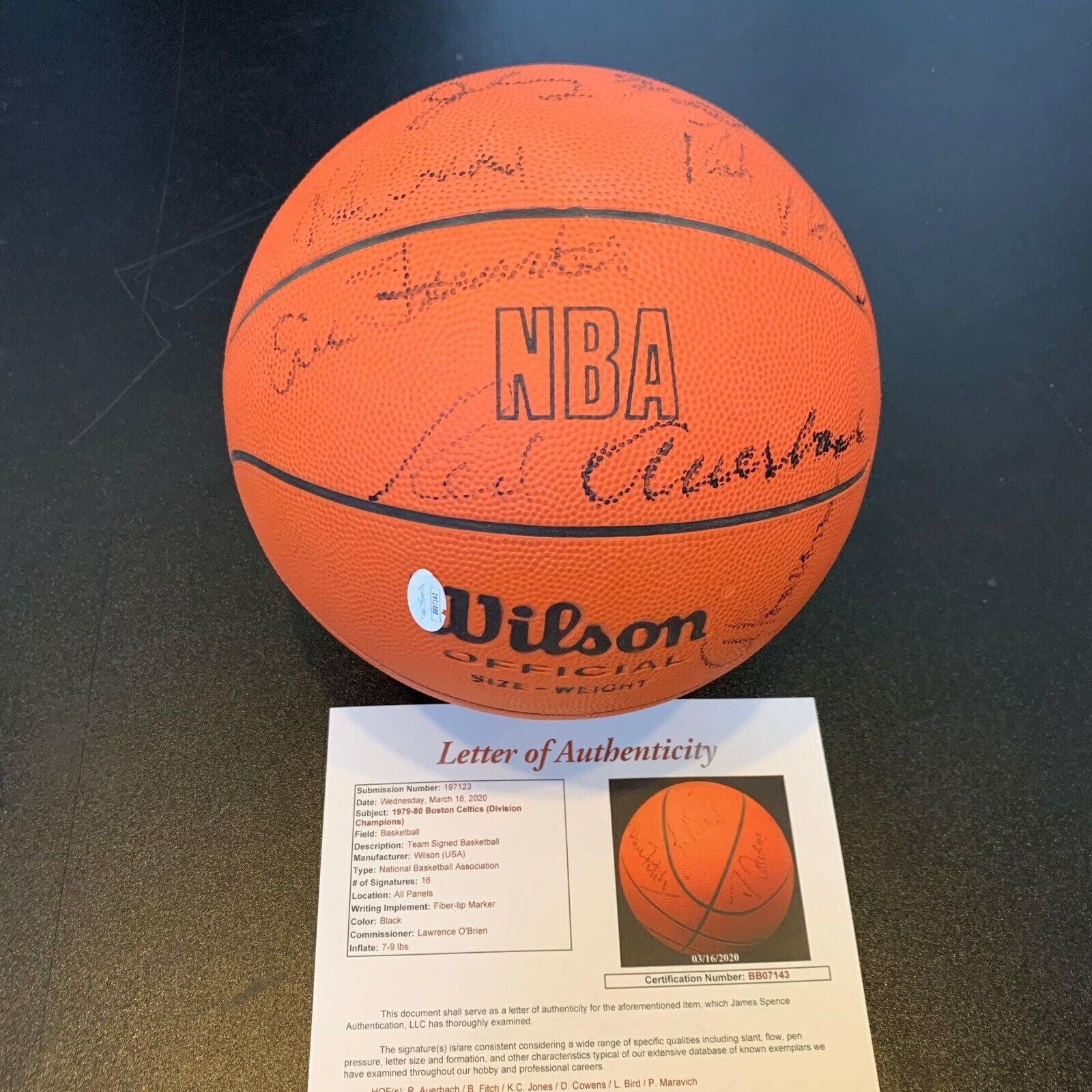 Pete Maravich 1979 Boston Celtics Team Signed Basketball Larry Bird ...