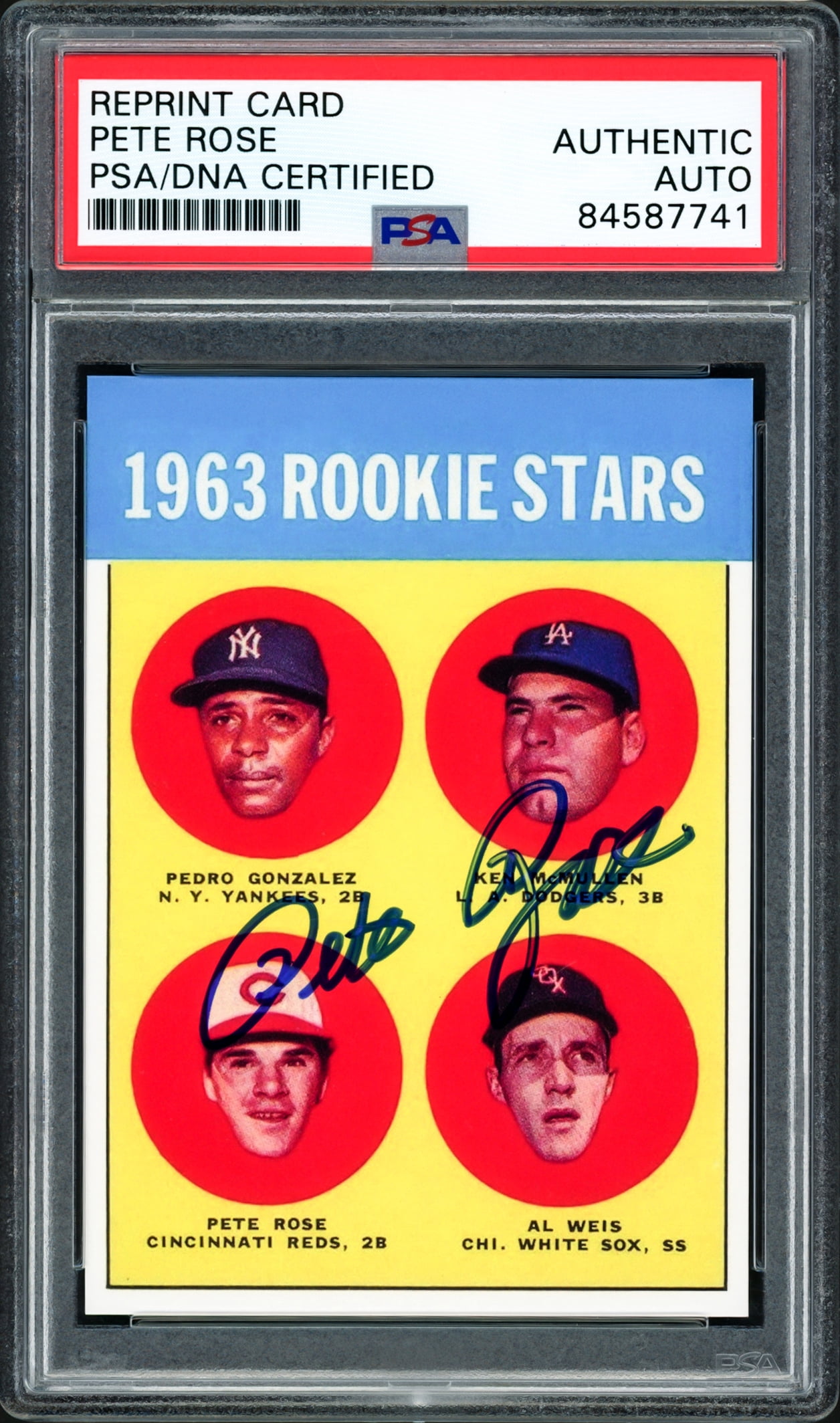 Pete Rose Autographed 1963 Topps Rookie Retro Reprint Card #537 ...