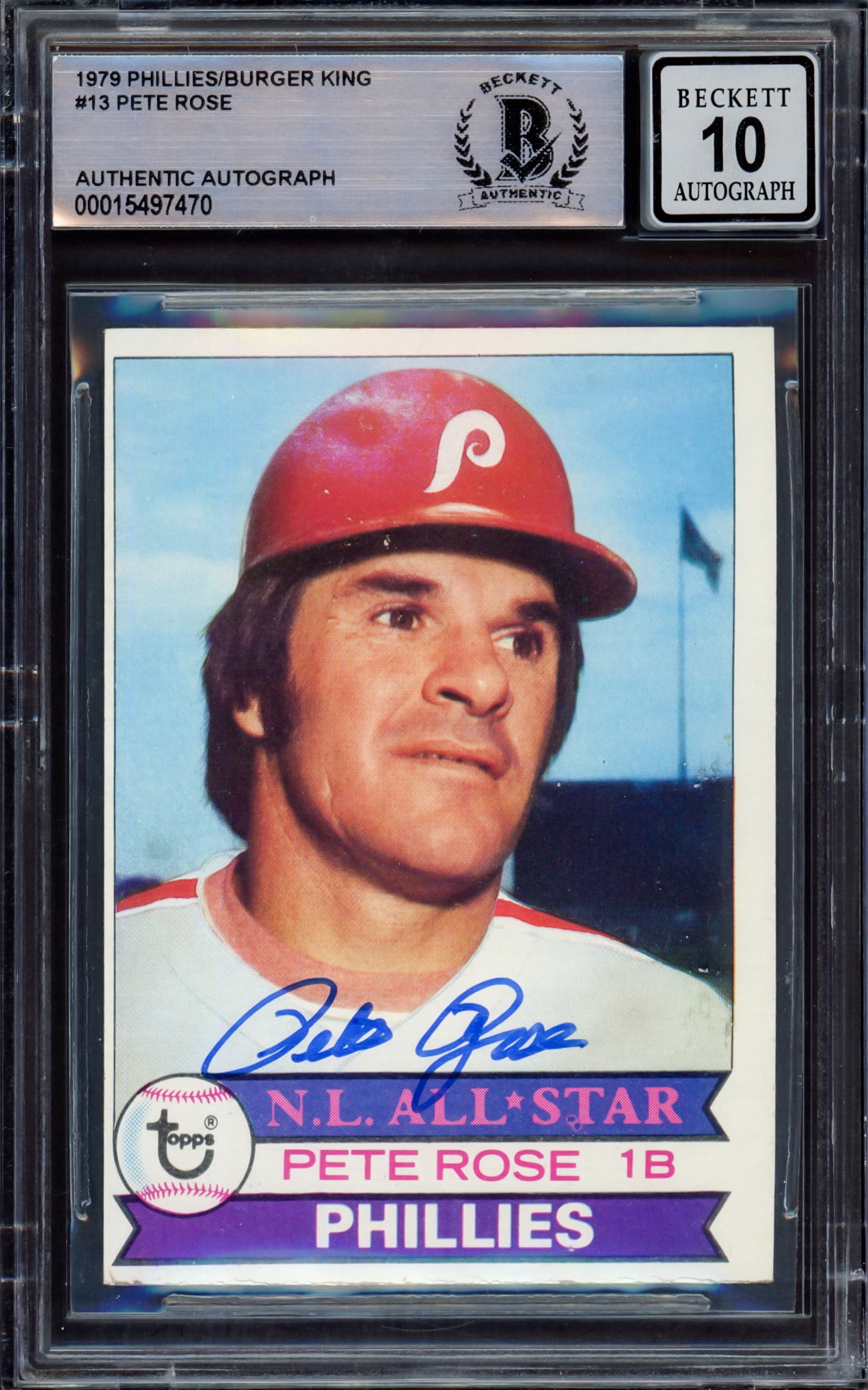 Pete Rose Autographed 1979 Topps Burger King Card #13 Philadelphia ...