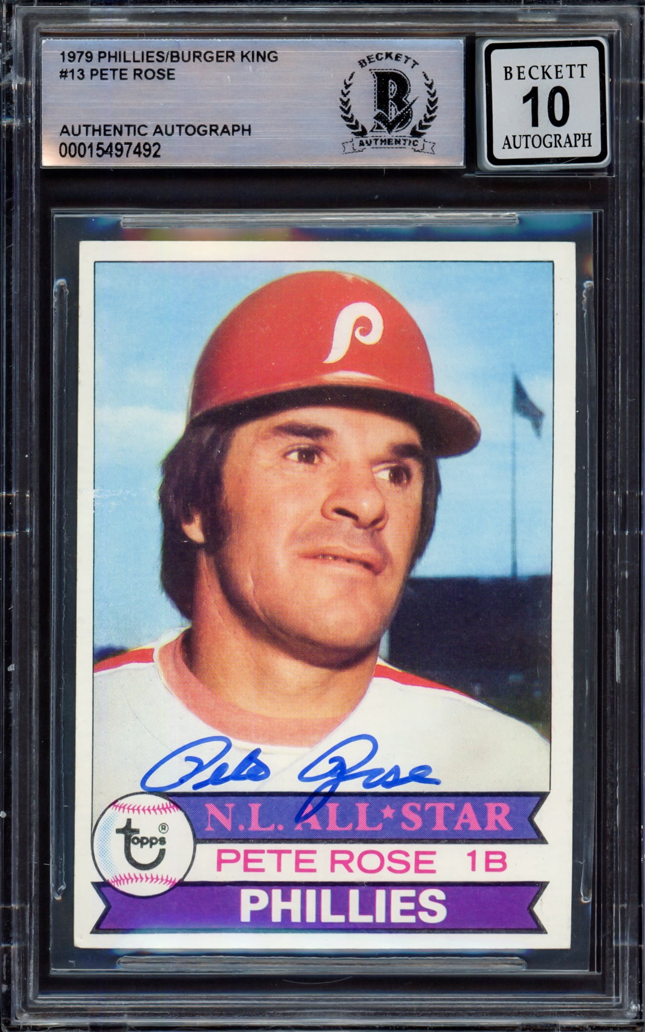 Pete Rose Autographed 1979 Topps Burger King Card #13 Philadelphia ...