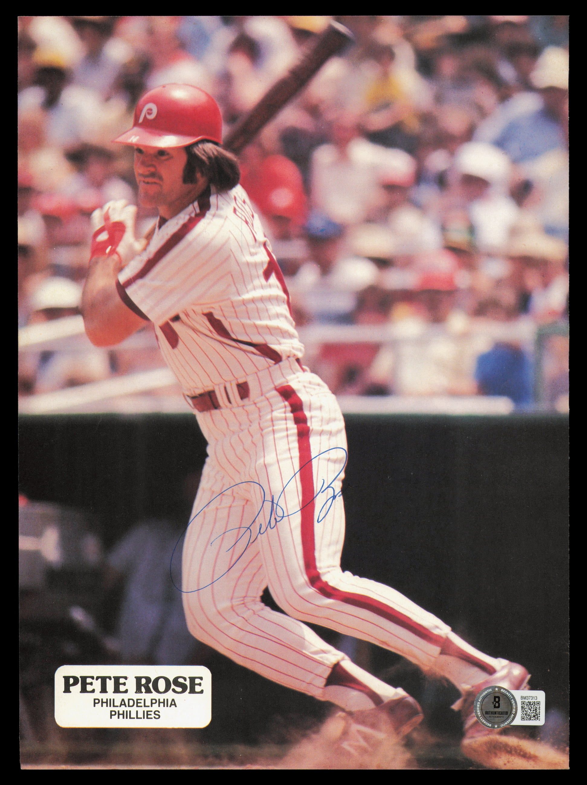Pete Rose Autographed 8.5x11.5 Magazine Page Photo Philadelphia ...