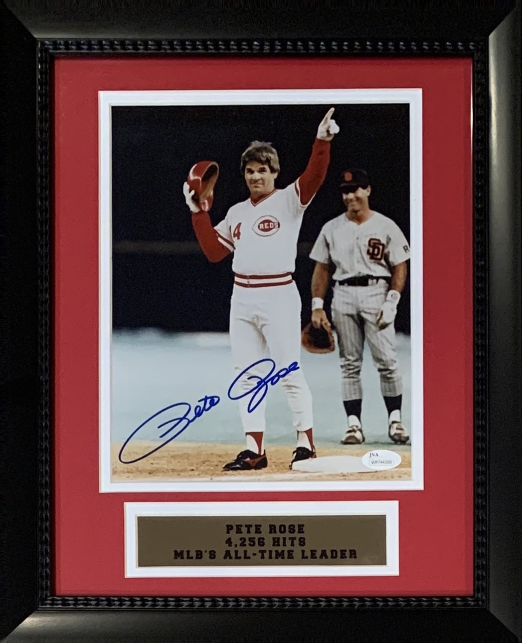 Pete Rose Autographed Cincinnati Signed Framed 8x10 Photo 4192 4256 Hit ...