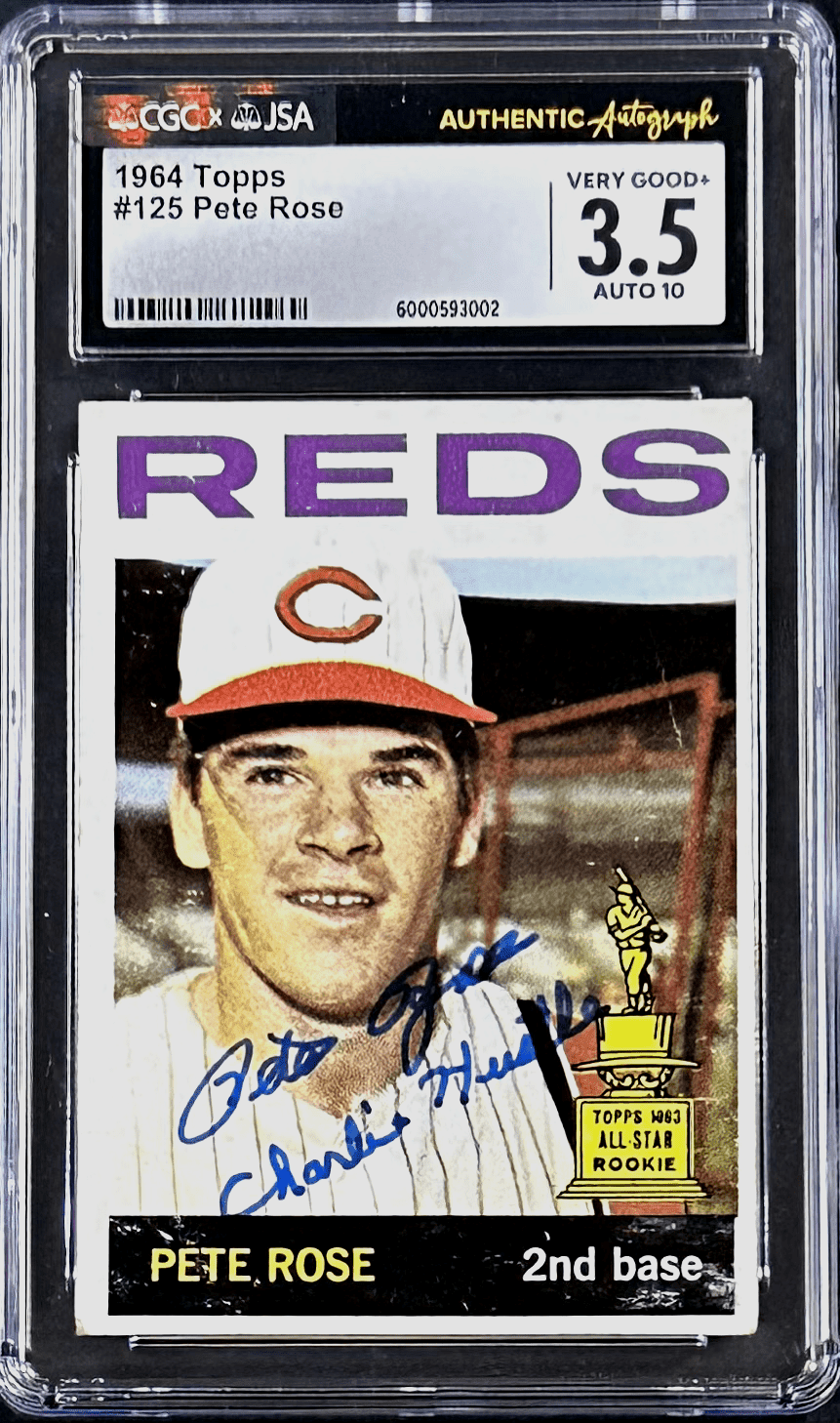 Pete Rose Signed 1964 Topps #125 CGC 3.5 JSA 10 Auto All Star Rookie ...