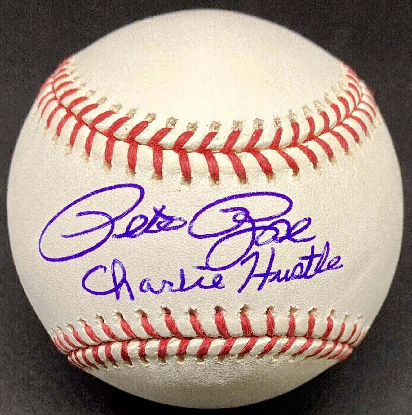Pete Rose Signed OMLB JSA & Pete Rose Exclusive Player Hologram Charlie ...