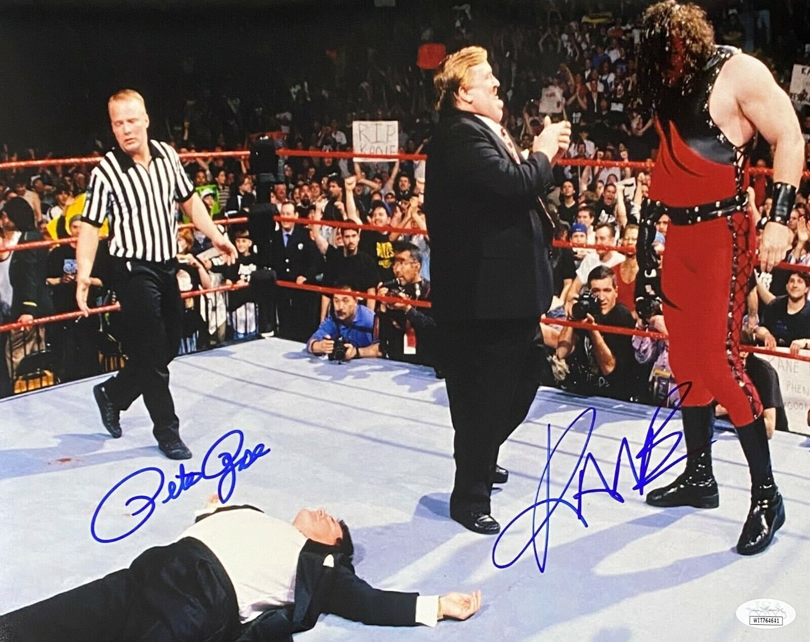 Pete Rose & KANE Signed Autographed 11x14 Photo JSA Authentic WWE 12 ...
