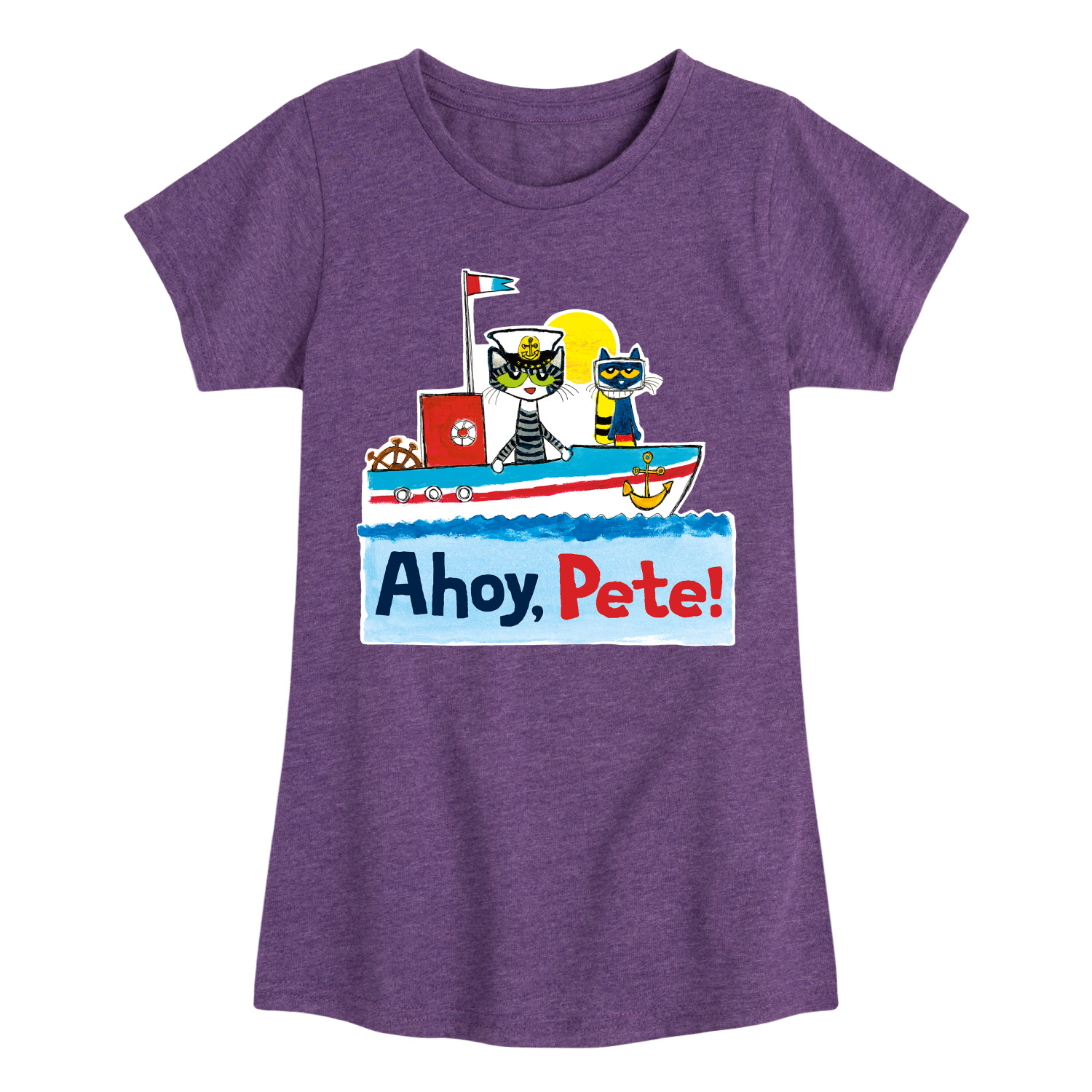 Pete The Cat - Ahoy Pete - Toddler And Youth Girls Short Sleeve Graphic ...