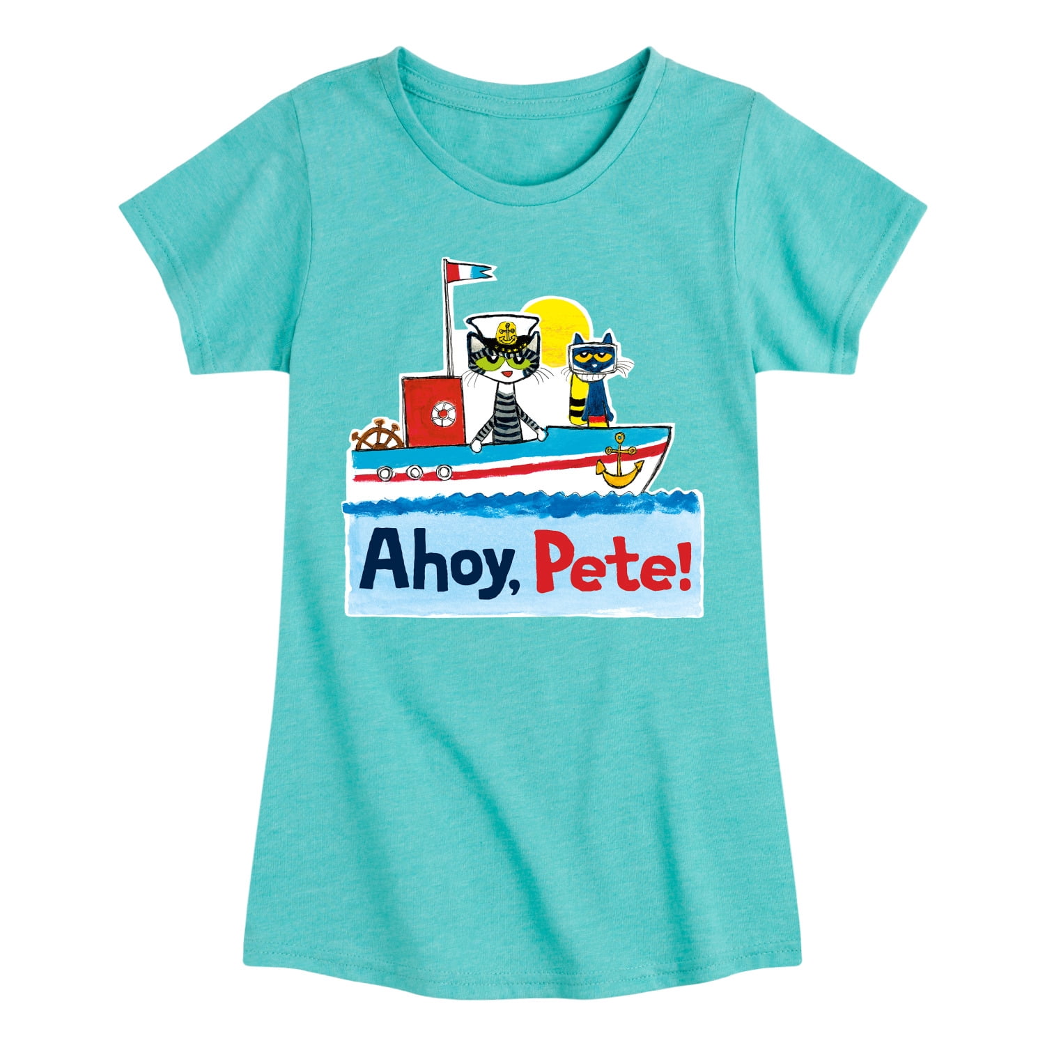 Pete The Cat - Ahoy Pete - Toddler And Youth Girls Short Sleeve Graphic ...