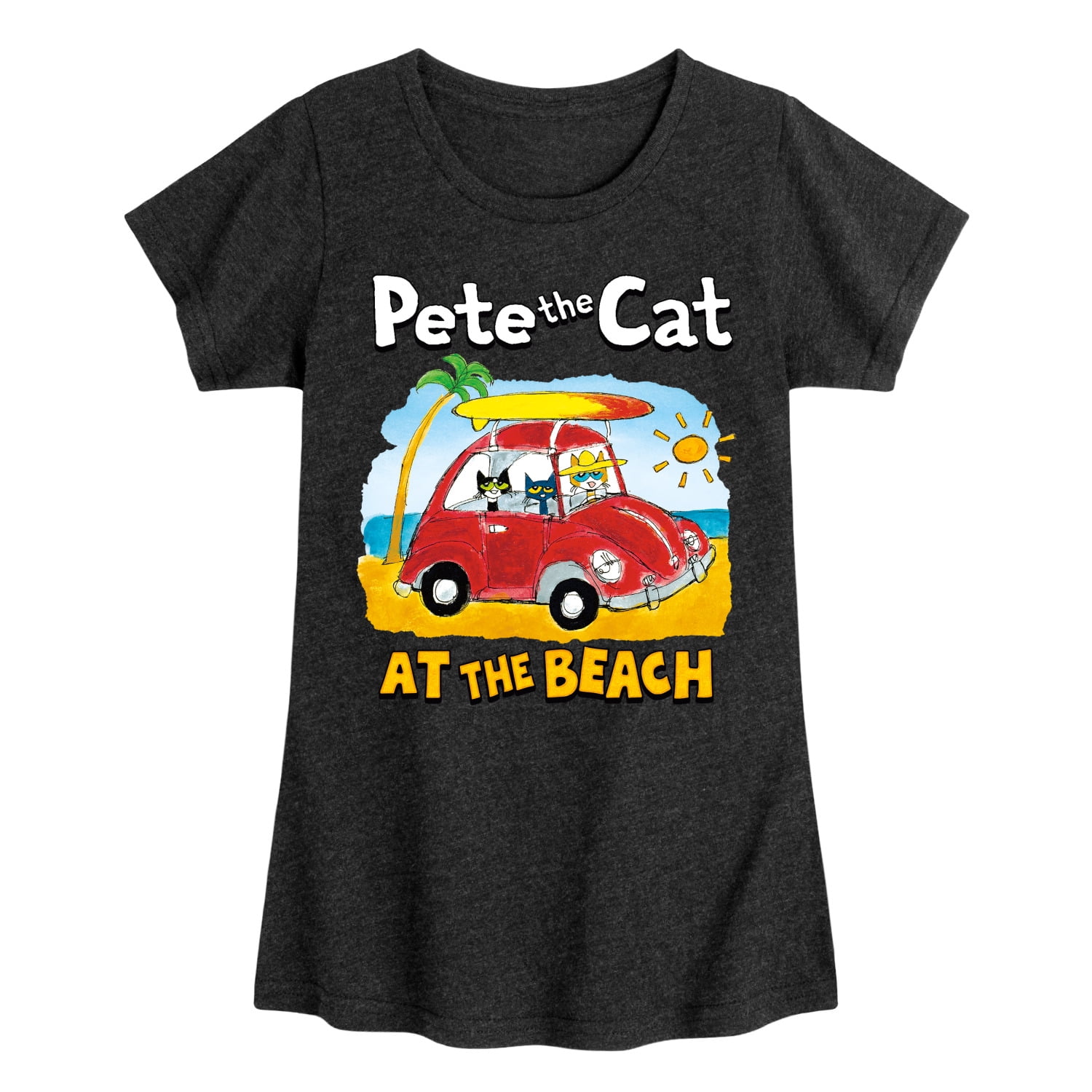 Pete The Cat - At The Beach - Toddler And Youth Girls Short Sleeve ...