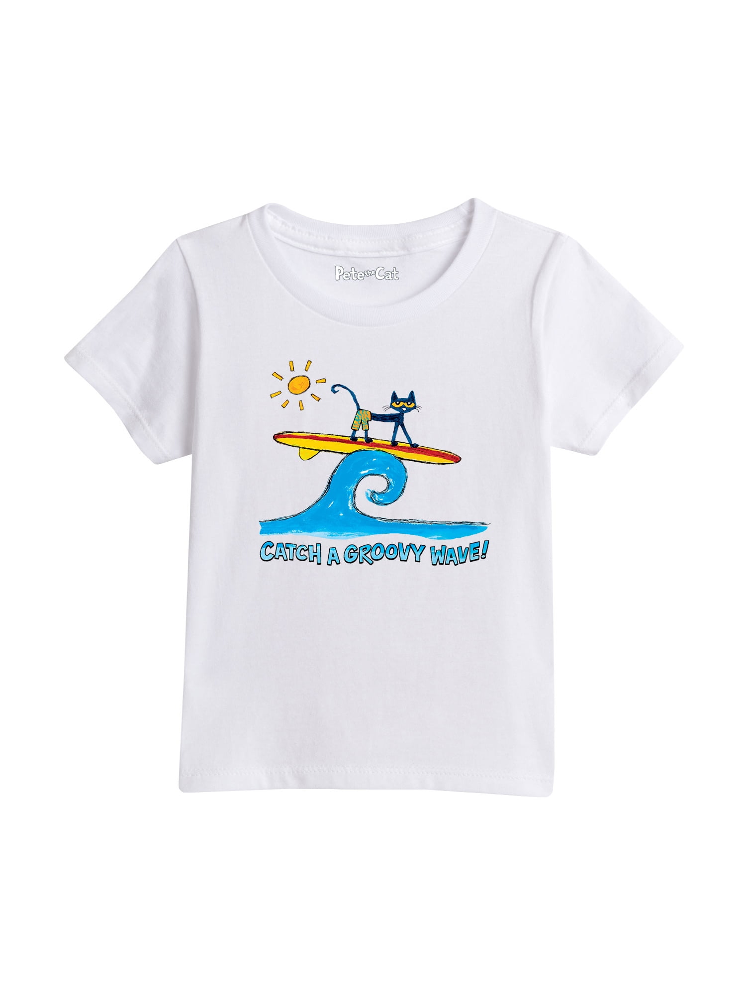 Pete The Cat - Catch A Groovy Wave - Toddler Short Sleeve Graphic T ...