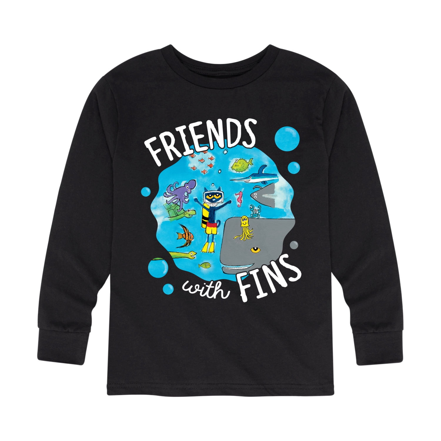 Pete The Cat - Friends With Fins - Toddler And Youth Long Sleeve ...
