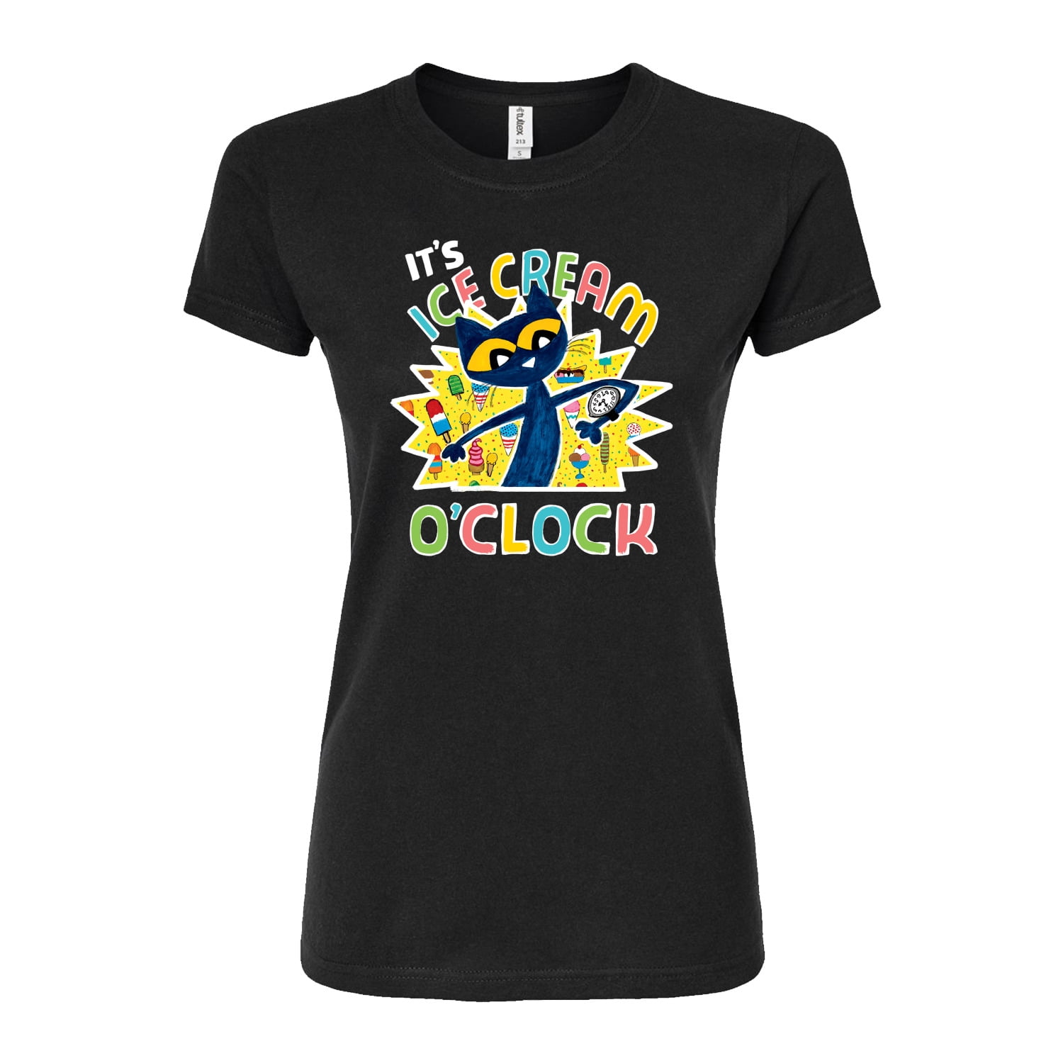 Pete The Cat - Icecream Oclock - Juniors Fitted Graphic T-Shirt ...