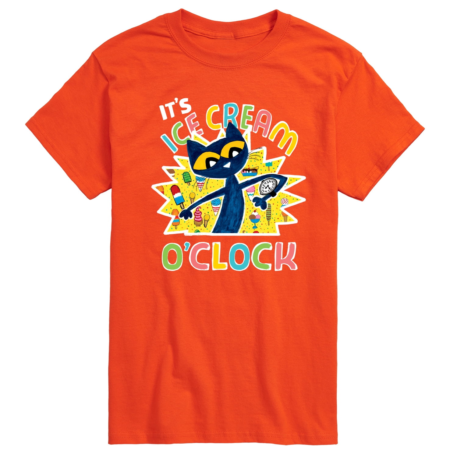 Pete The Cat - Icecream Oclock - Men's Short Sleeve Graphic T-Shirt ...