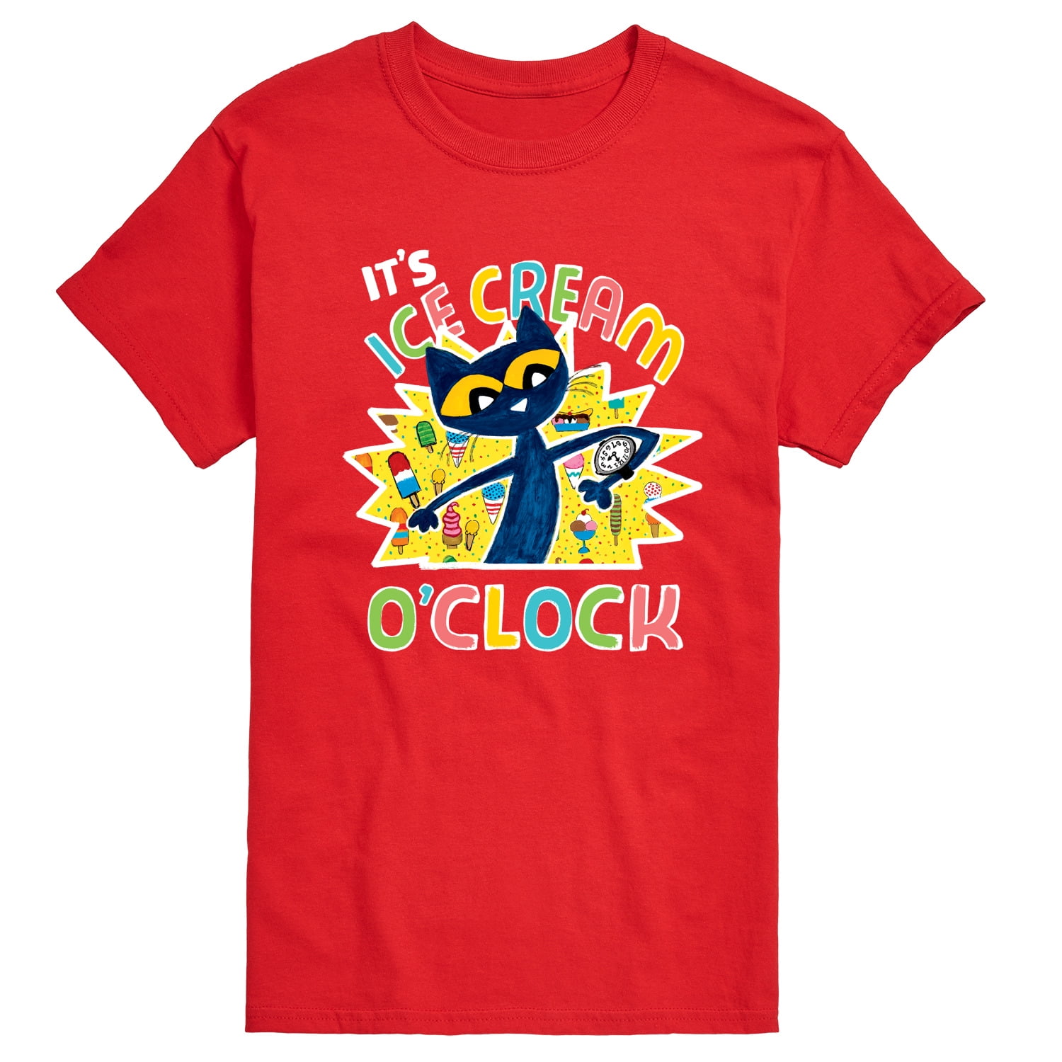 Pete The Cat - Icecream Oclock - Men's Short Sleeve Graphic T-Shirt ...
