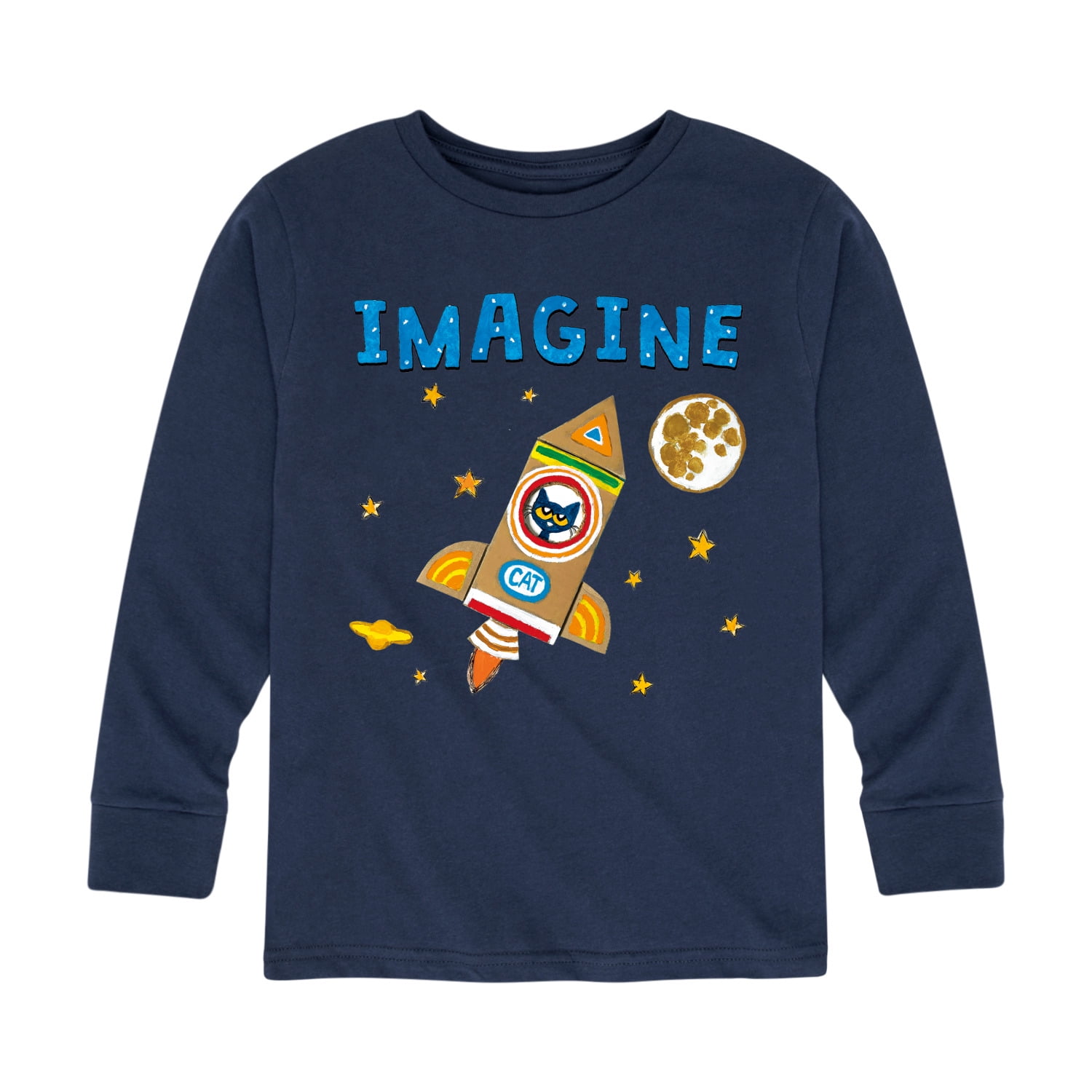 Pete The Cat - Imagine Space Rocket - Toddler And Youth Long Sleeve ...