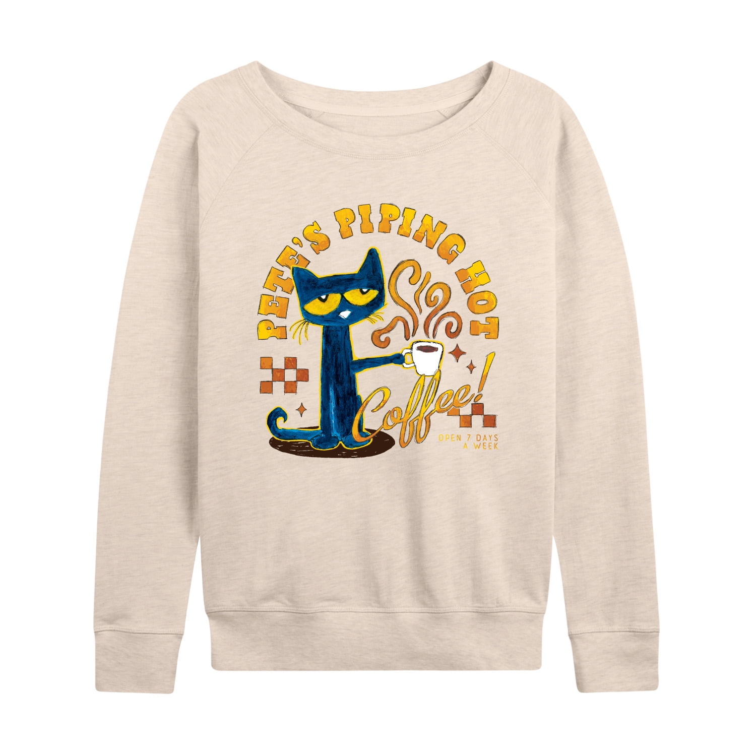 Pete The Cat - Piping Hot Coffee - Women's French Terry Long Sleeve ...