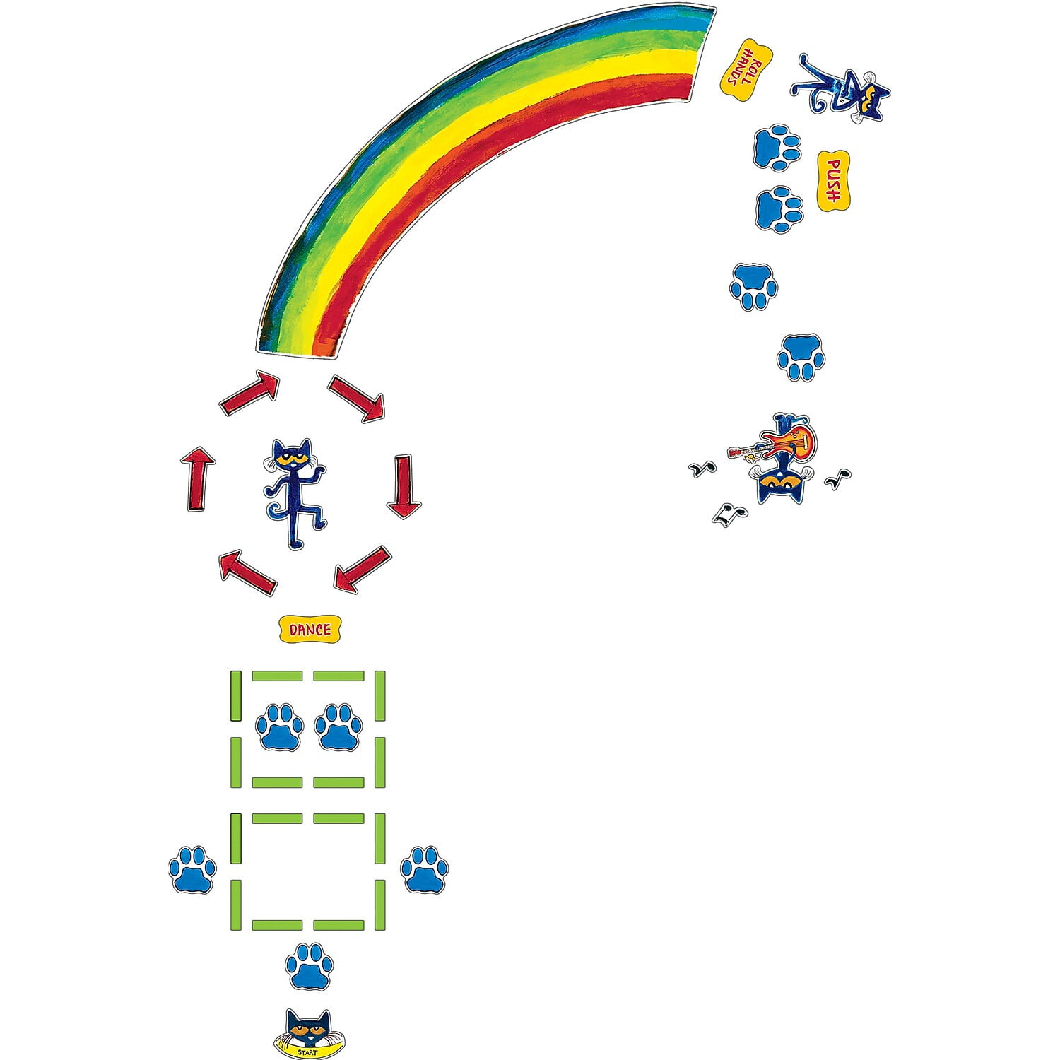 Pete The Cat Rainbow Boogie Sensory Path - Walmart.com