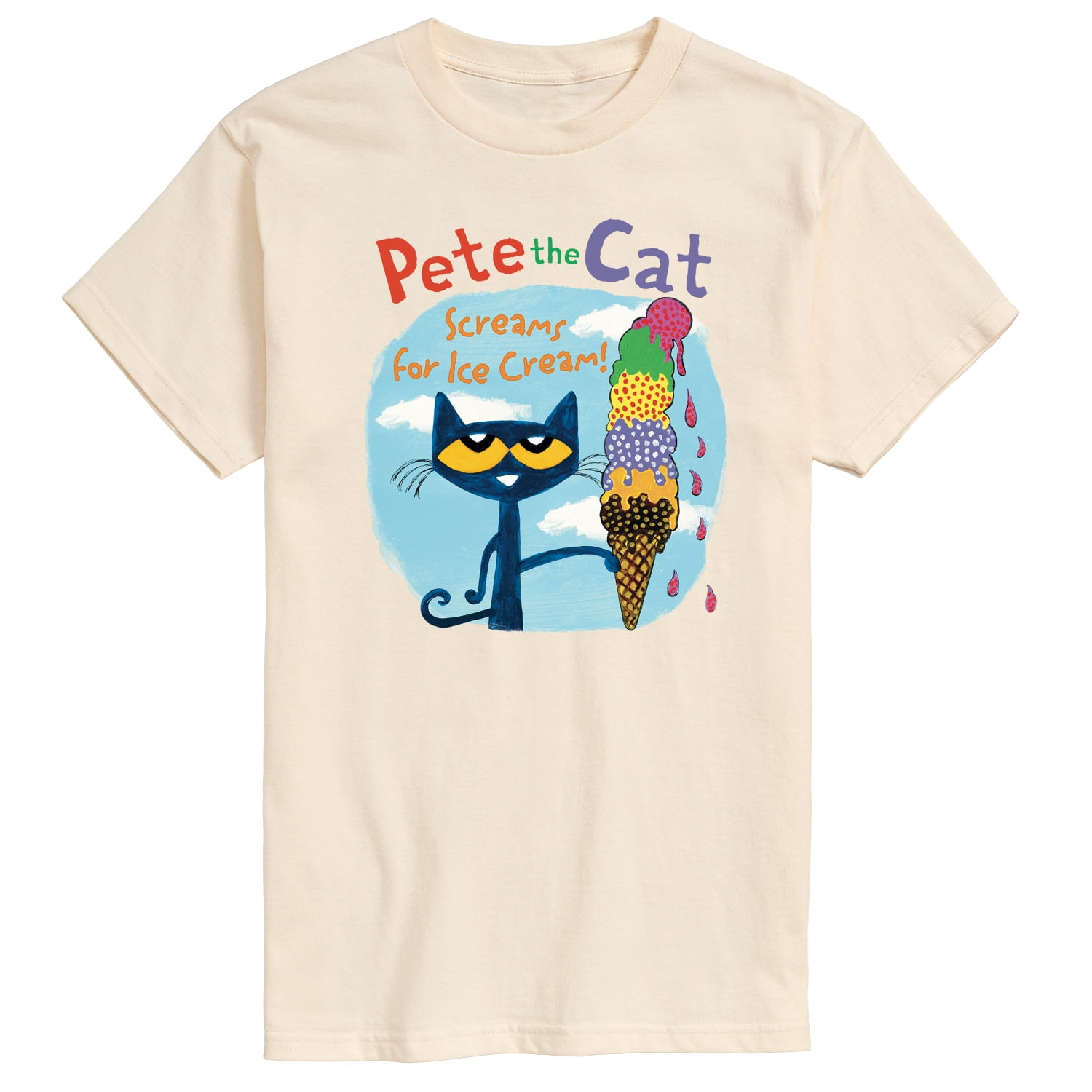 Pete The Cat - Screams For Ice Cream - Men's Short Sleeve Graphic T ...