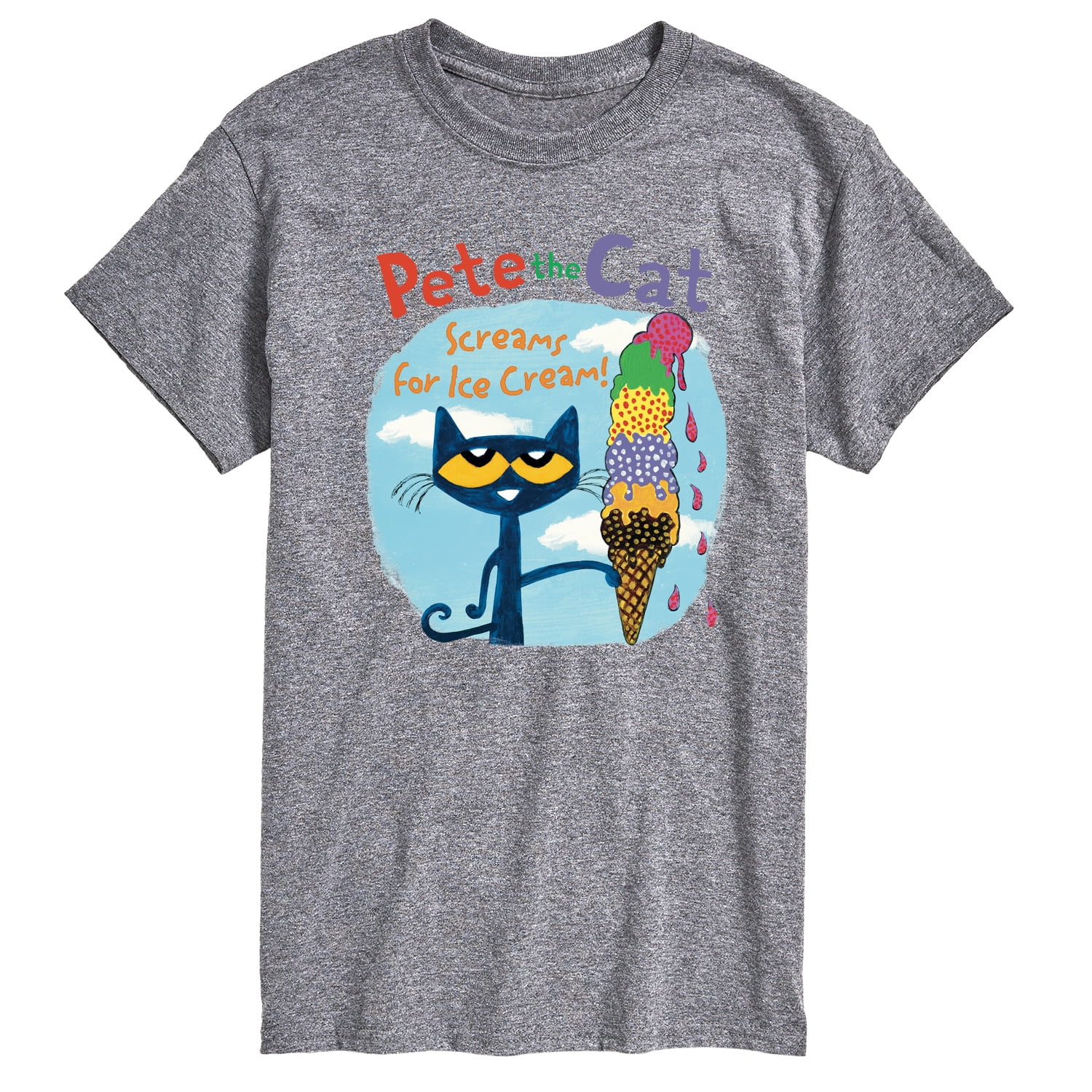 Pete The Cat - Screams For Ice Cream - Men's Short Sleeve Graphic T-Shirt - Walmart.com