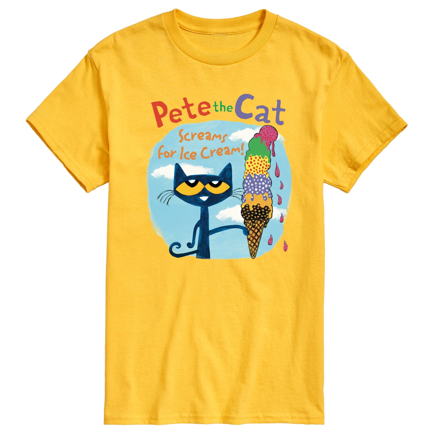 Pete The Cat - Screams For Ice Cream - Men's Short Sleeve Graphic T ...
