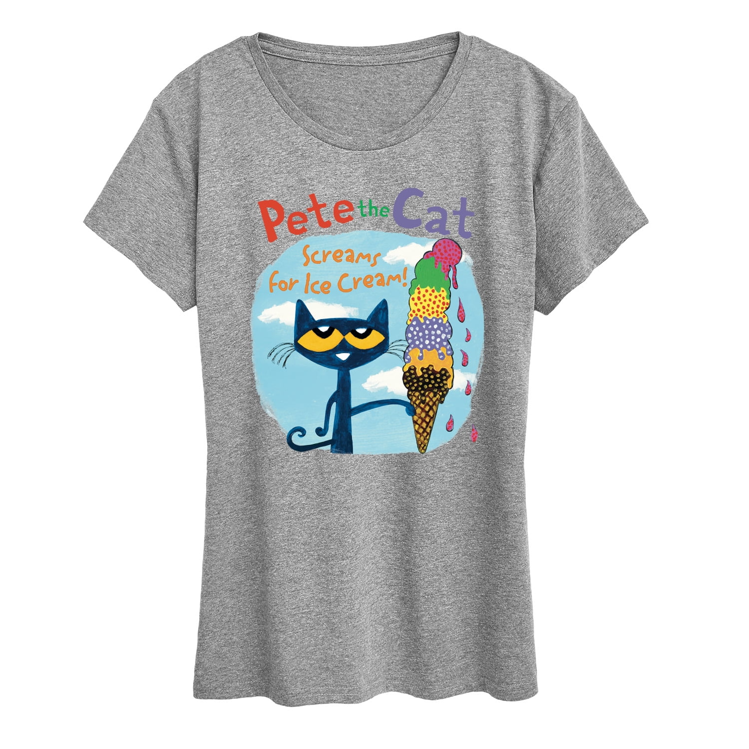 Pete The Cat - Screams For Ice Cream - Women's Short Sleeve Graphic T ...
