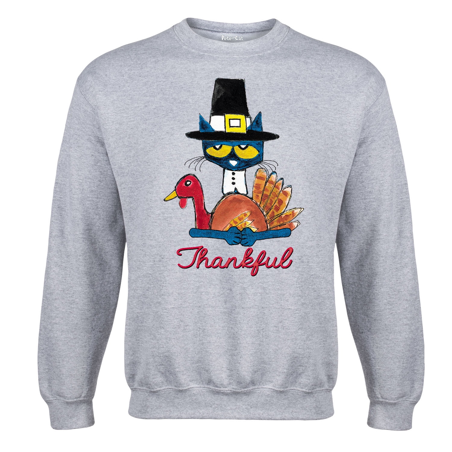 Pete The Cat - Thankful Turkey Hug Adult - Adult Crew Fleece - Walmart.com