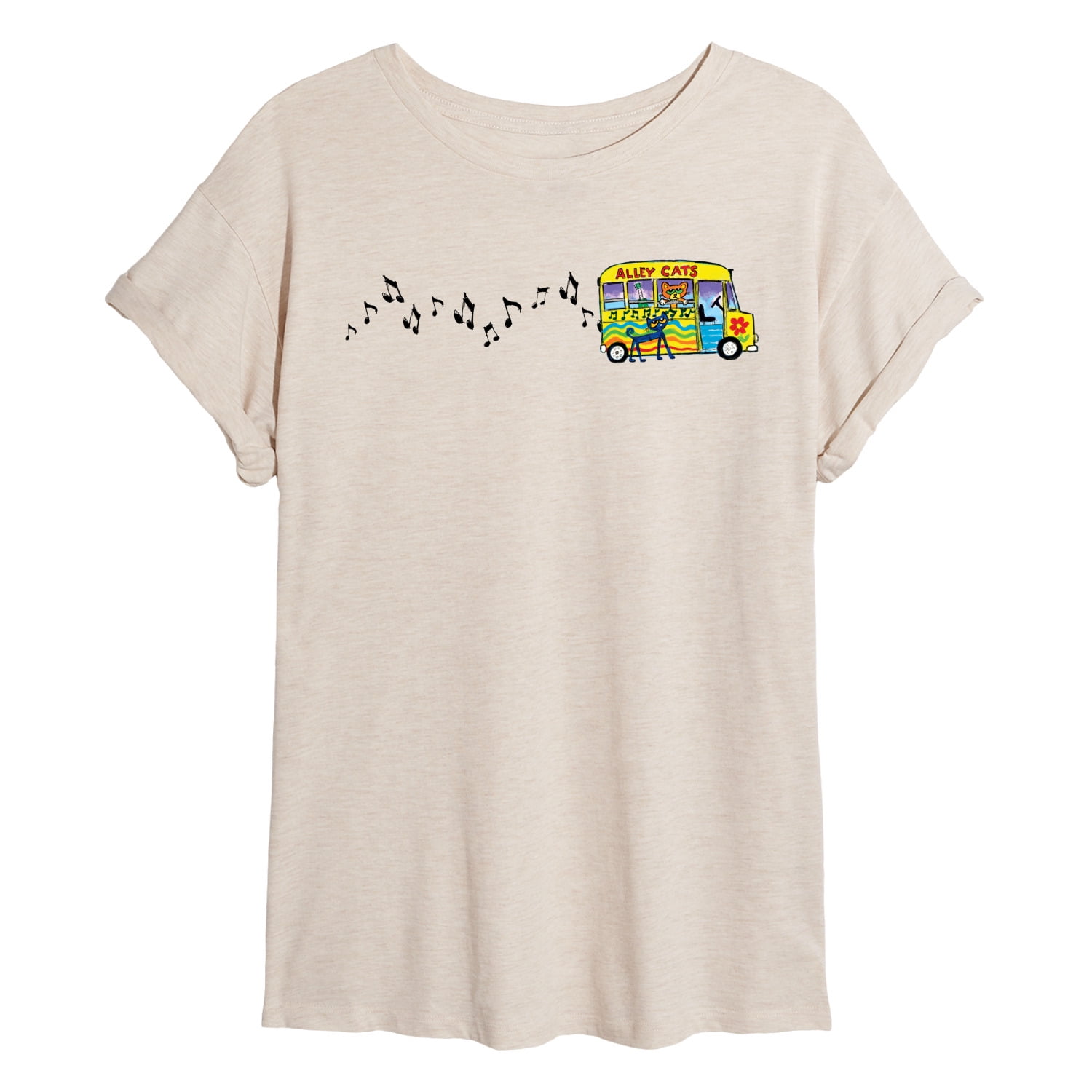 Pete the Cat - Bus - Juniors Oversized Graphic T-Shirt - Walmart.com