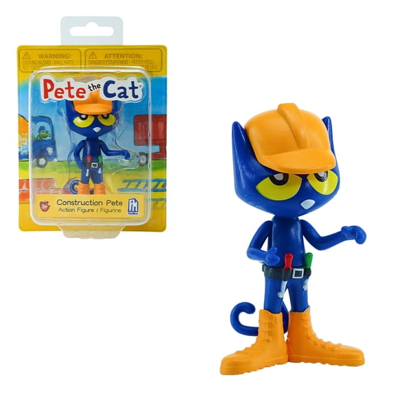 PETE THE CAT, Construction Pete Action Figure, 3 Inch, Hard Hat, Tool ...