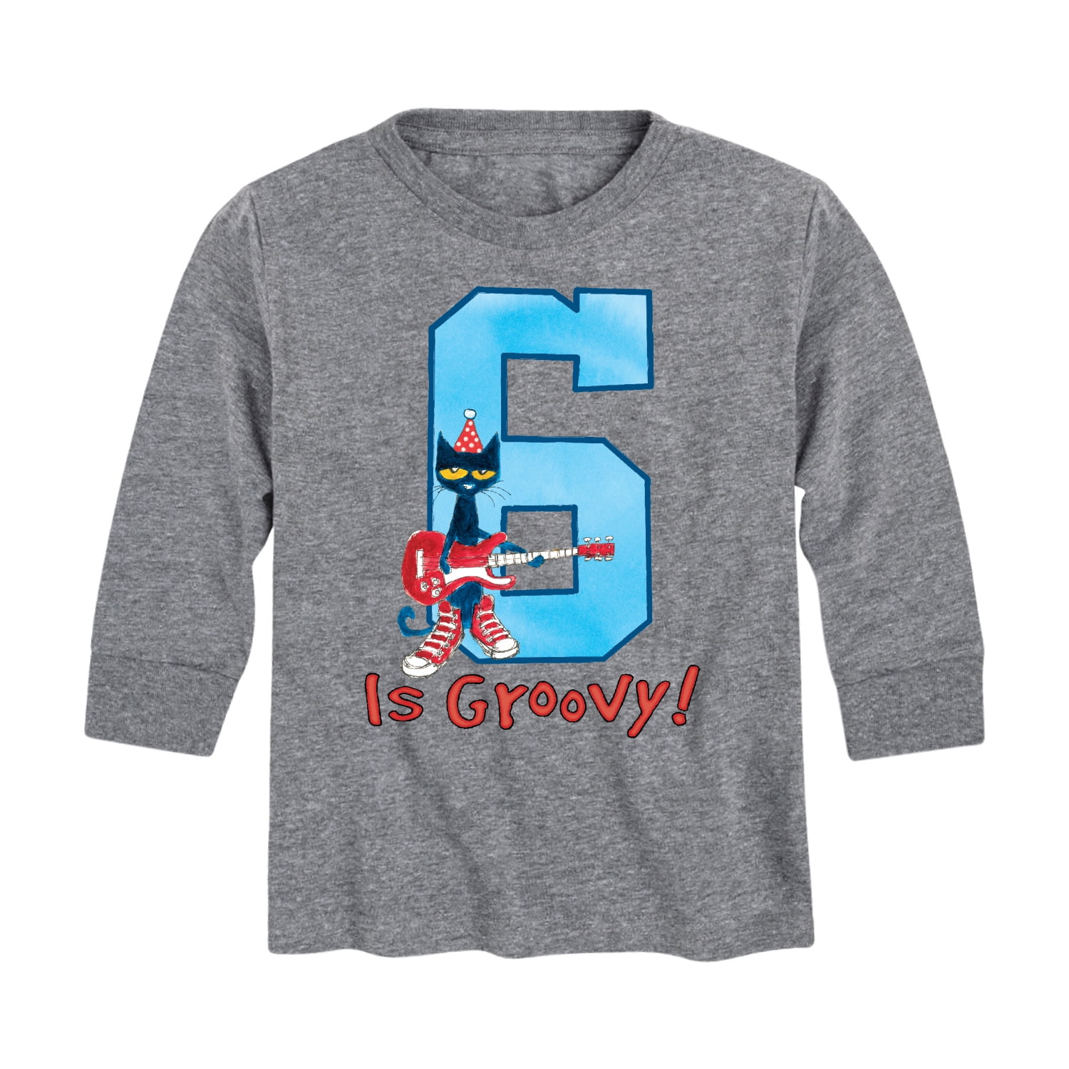 Pete the Cat - Happy 6th Birthdays - Toddler And Youth Long Sleeve ...
