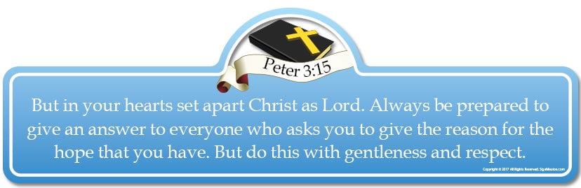Peter 3:15 Bible Verse Sign | But in your hearts set apart Christ as ...