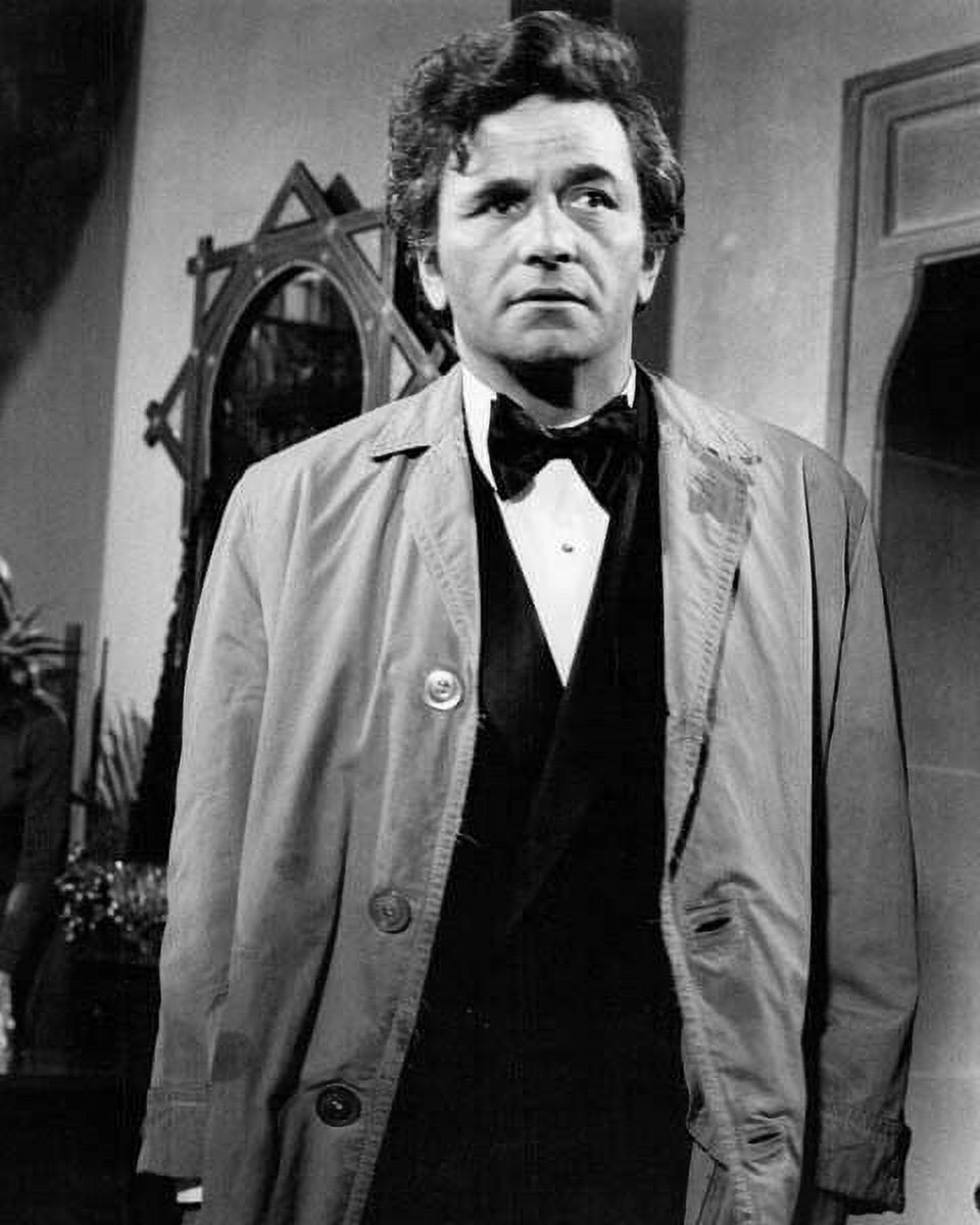 Peter Falk Columbo 1975 A Case of Immunity wears raincoat over tuxedo ...