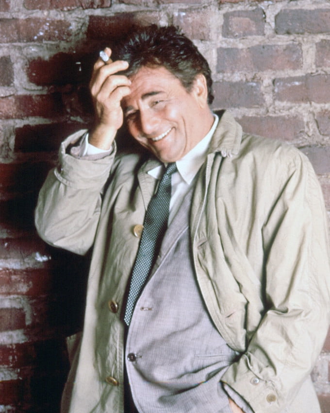 Peter Falk Iconic Smiling With Cigar as Columbo 24x36 HD Aluminum Wall ...