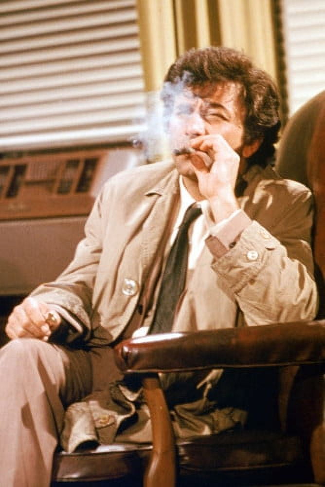 Peter Falk iconic pose seated in chair smoking cigar as Columbo 24X36 ...