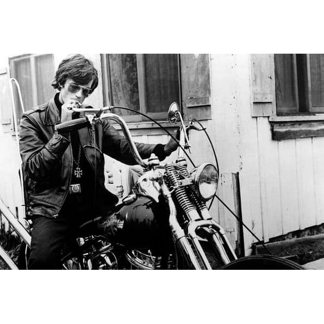 Peter Fonda sitting astride Harley-Davidson Chopper Wild Angels 24x36 ...