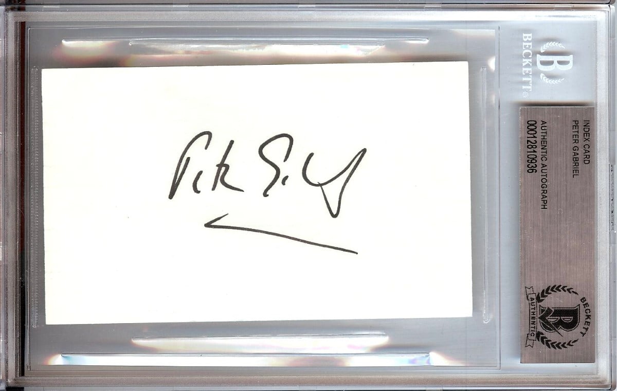 Peter Gabriel Signed Autographed 3X5 Index Card Genesis Music Legend ...