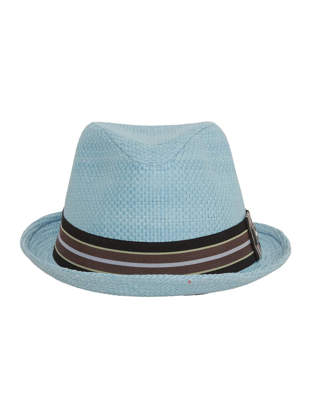 Peter Grimm Men's Standard Depp Natural Straw Fedora, Blue, Small ...