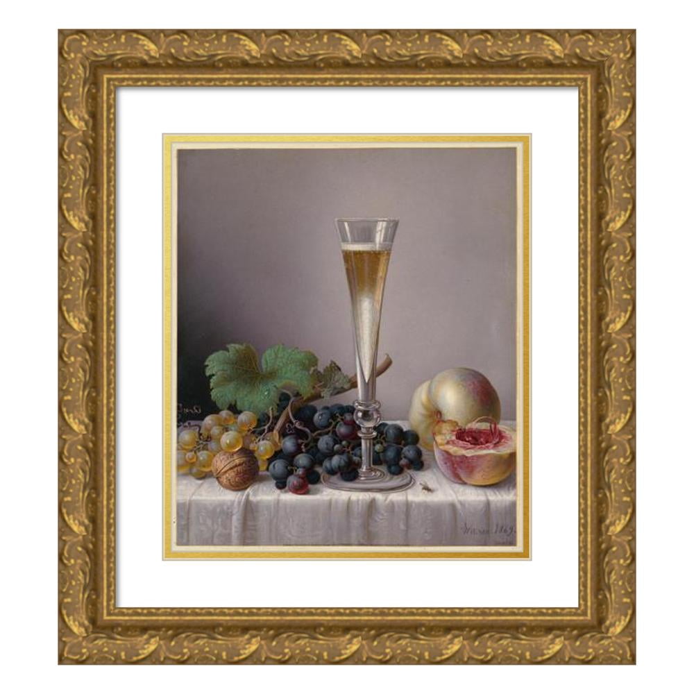 Peter Joseph Wilms 12x14 Gold Ornate Wood Frame and Double Matted ...