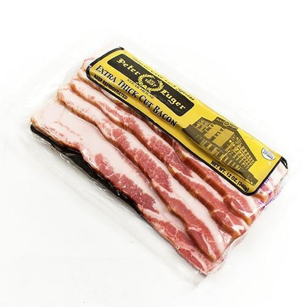 Peter Luger Extra Thick Cut Bacon, 3 Pack, 36 Ounce, Premium Thick Cut ...