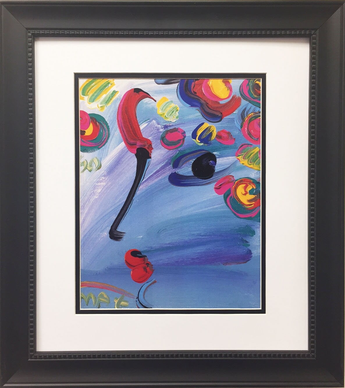 Peter Max - "Profile on Blue" 1990 Newly CUSTOM FRAMED Print Art POP ...
